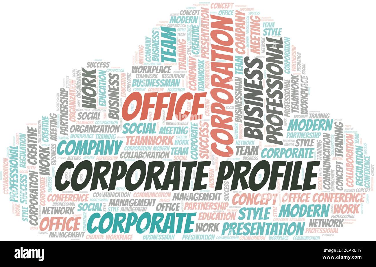 Corporate Profile vector word cloud, made with the text only Stock ...