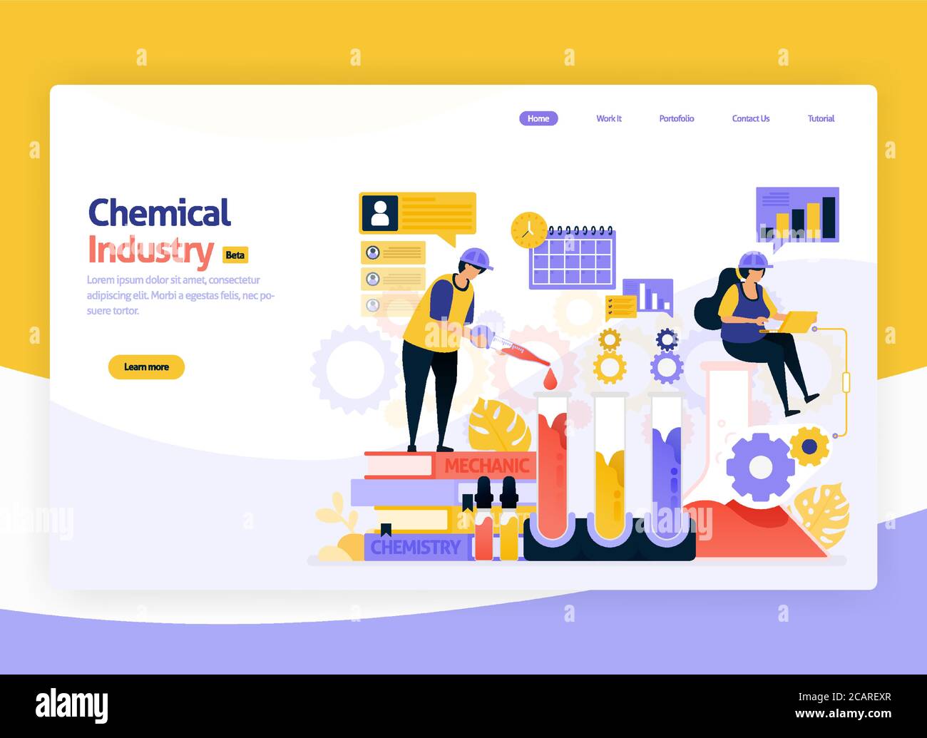 Vector illustration for industrial chemical processing, chemical ...