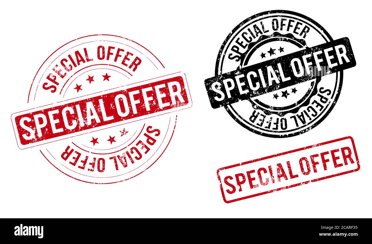 special offer black band label. special offer blue ribbon sign Stock ...