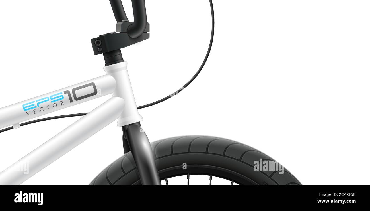 BMX bicycle - front area close-up. Vector illustration with space for ...