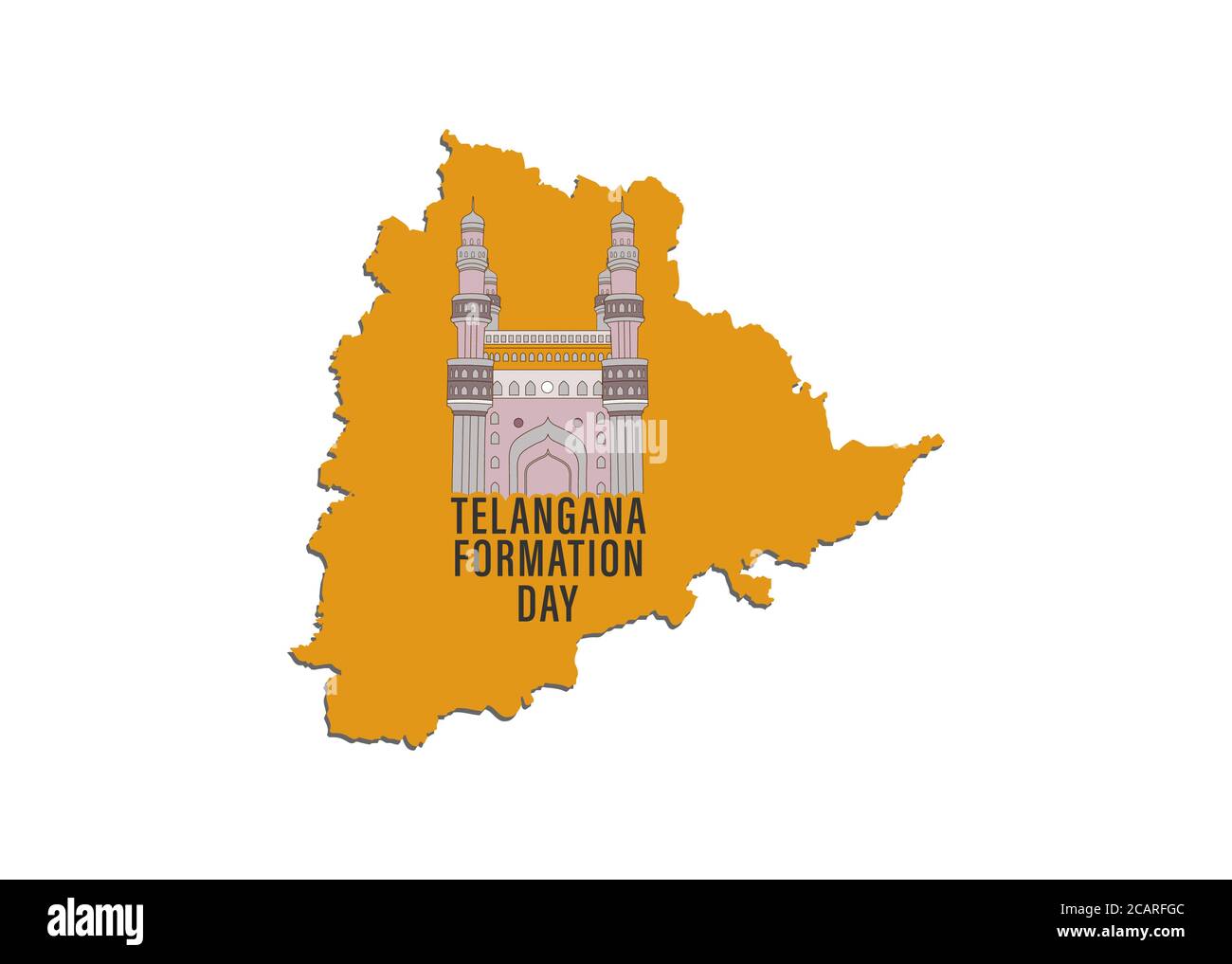 Vector Illustration of Telangana Formation day June 2nd with map on ...