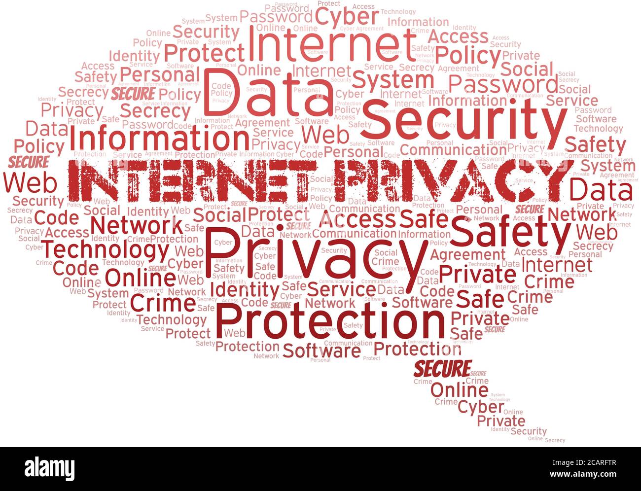 Internet Privacy vector word cloud, made with the text only Stock ...