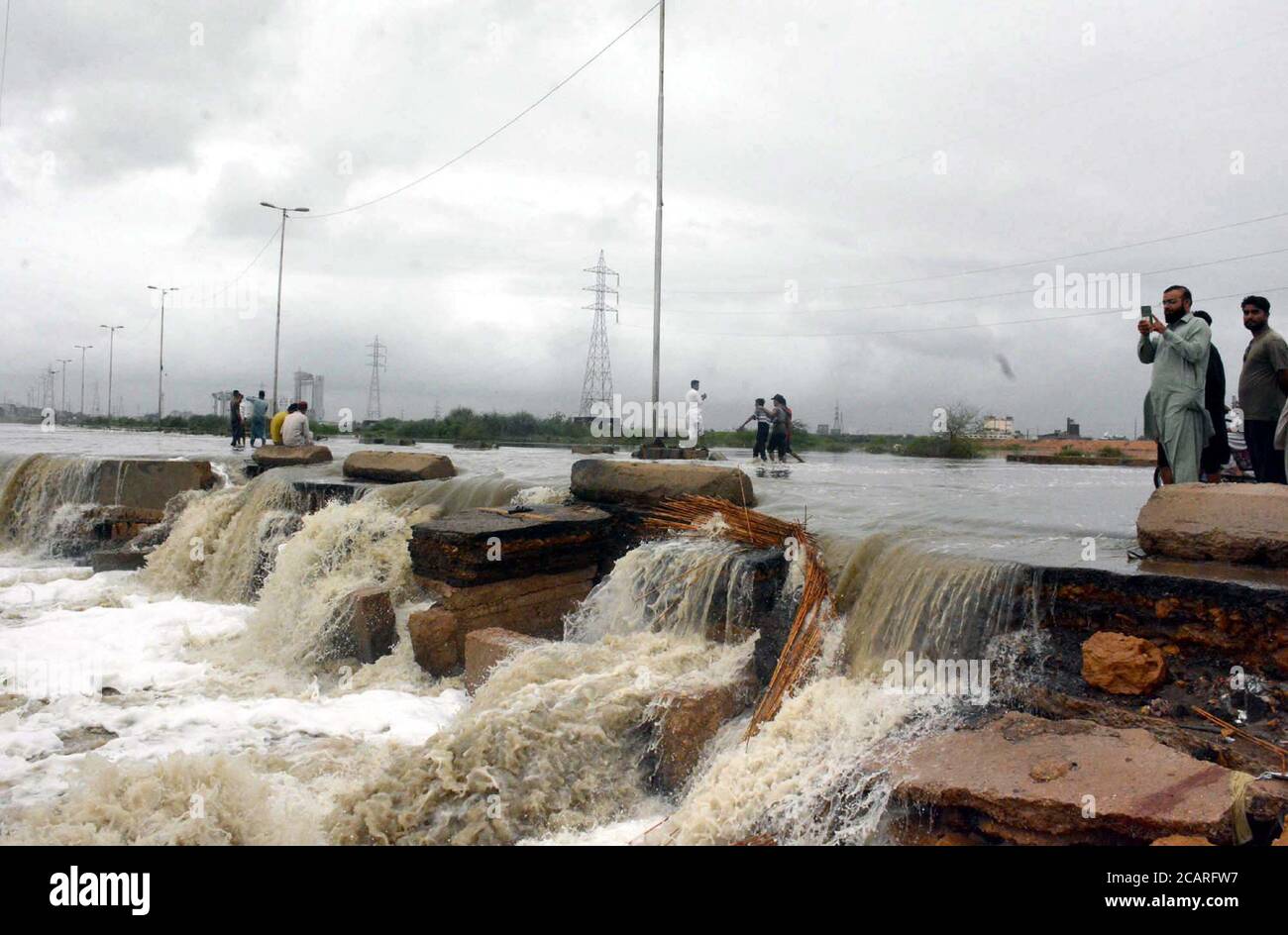 View of EBM Causeway road that was completely destroyed after flood ...