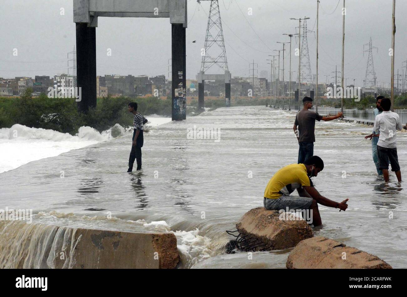View of EBM Causeway road that was completely destroyed after flood ...