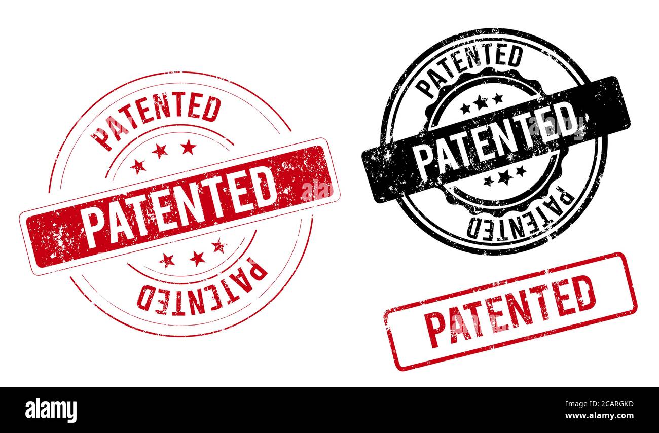 patented label. patented red band sign. patented. patented stamp Stock ...