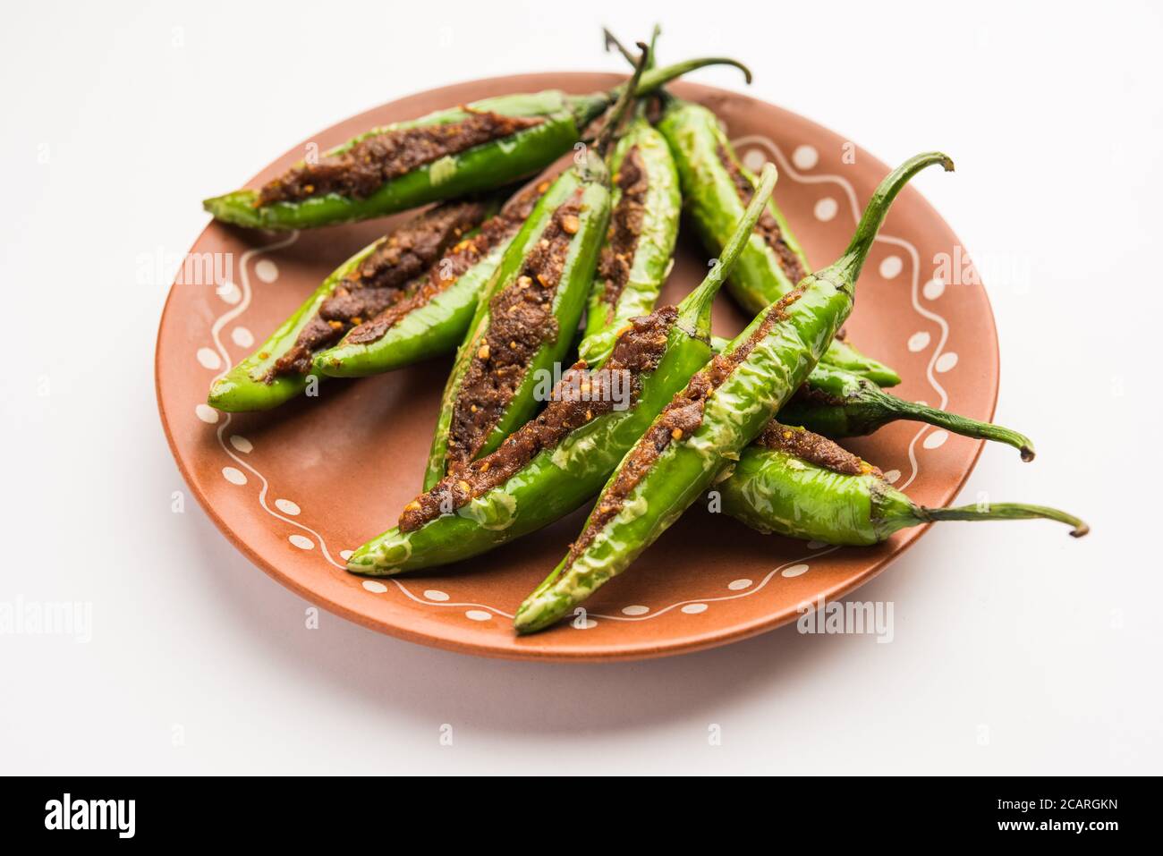 Bharwa Masala Mirch or Stuffed Green Chillies or Bharli Mirchi, Indian ...