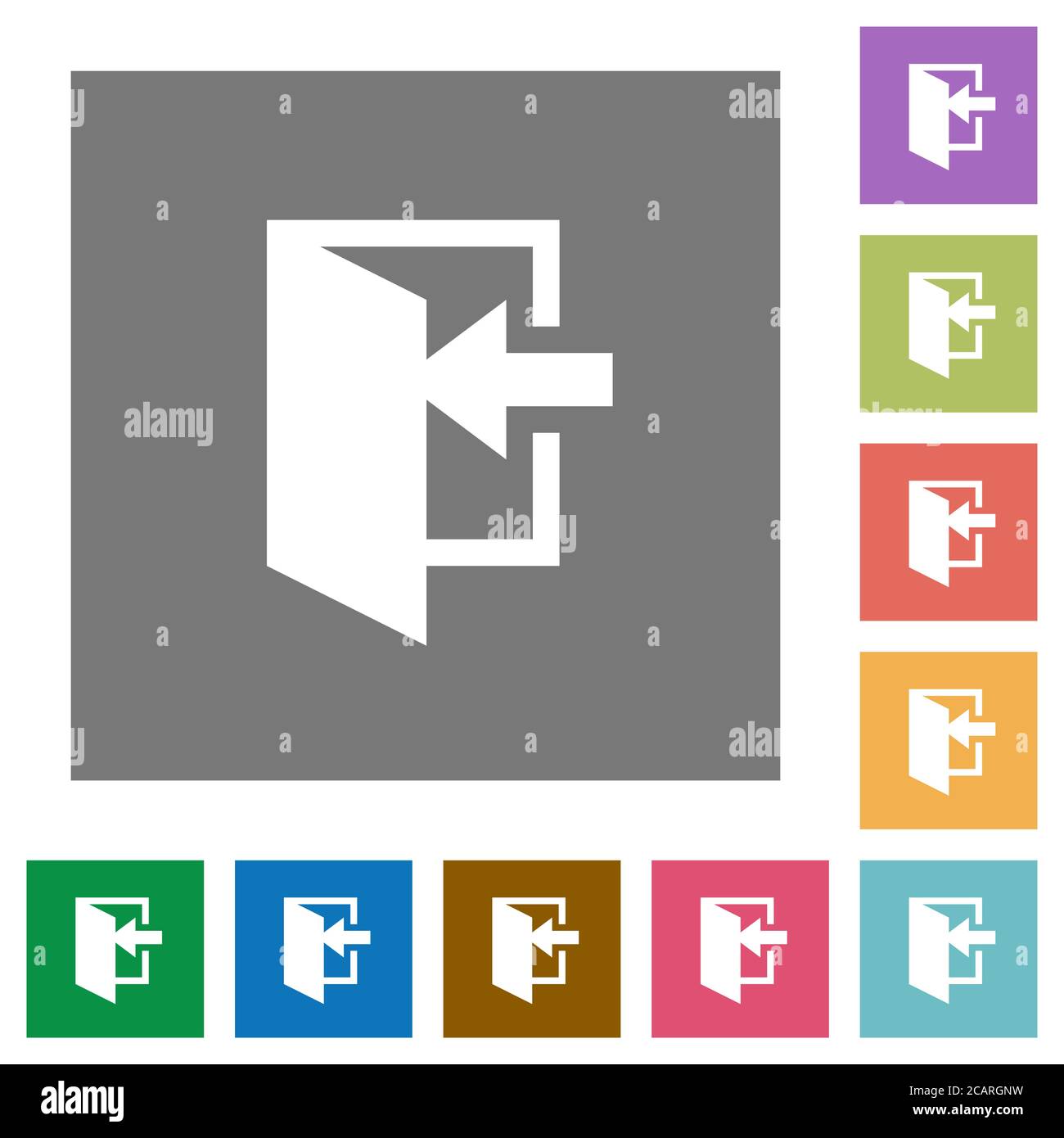 Enter flat icons on simple color square backgrounds Stock Vector Image ...