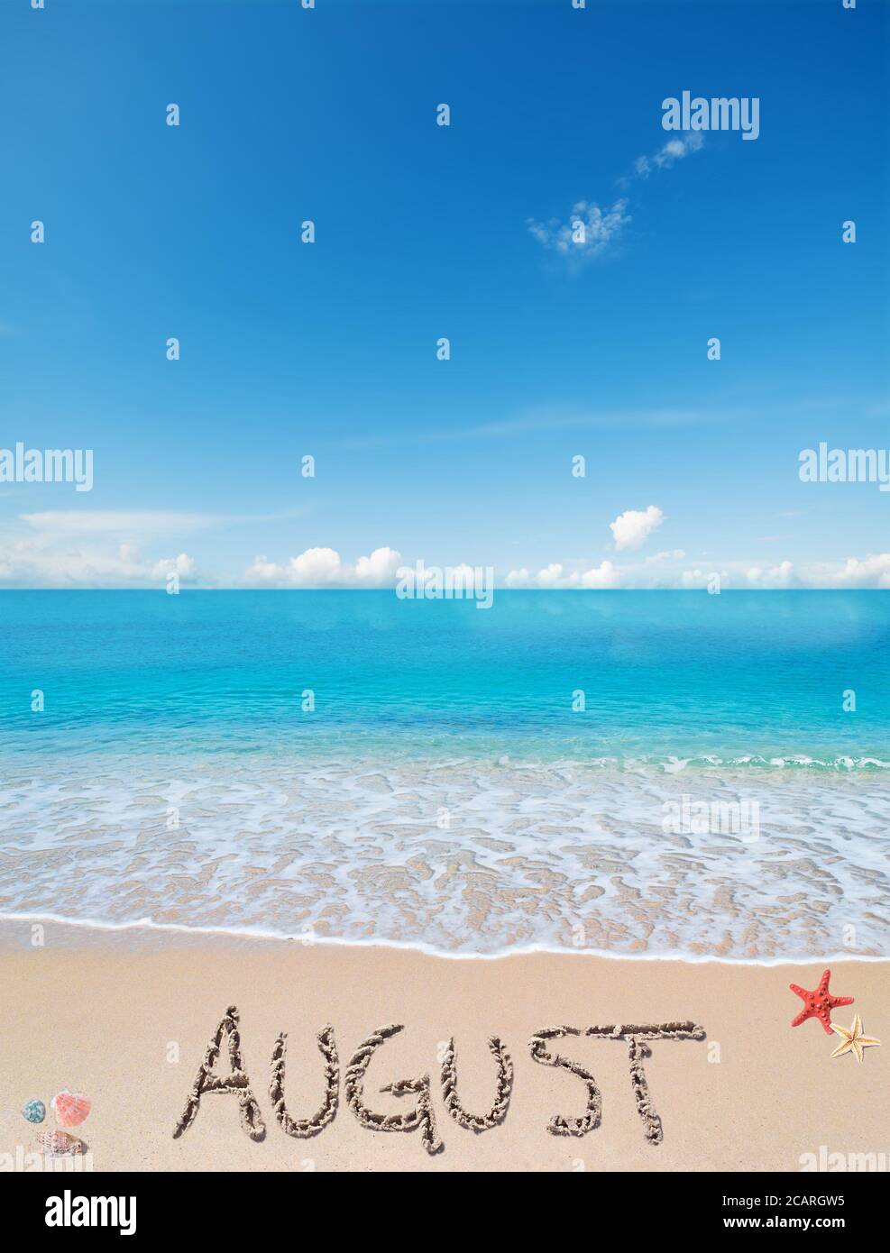 August month text written on hi-res stock photography and images - Alamy