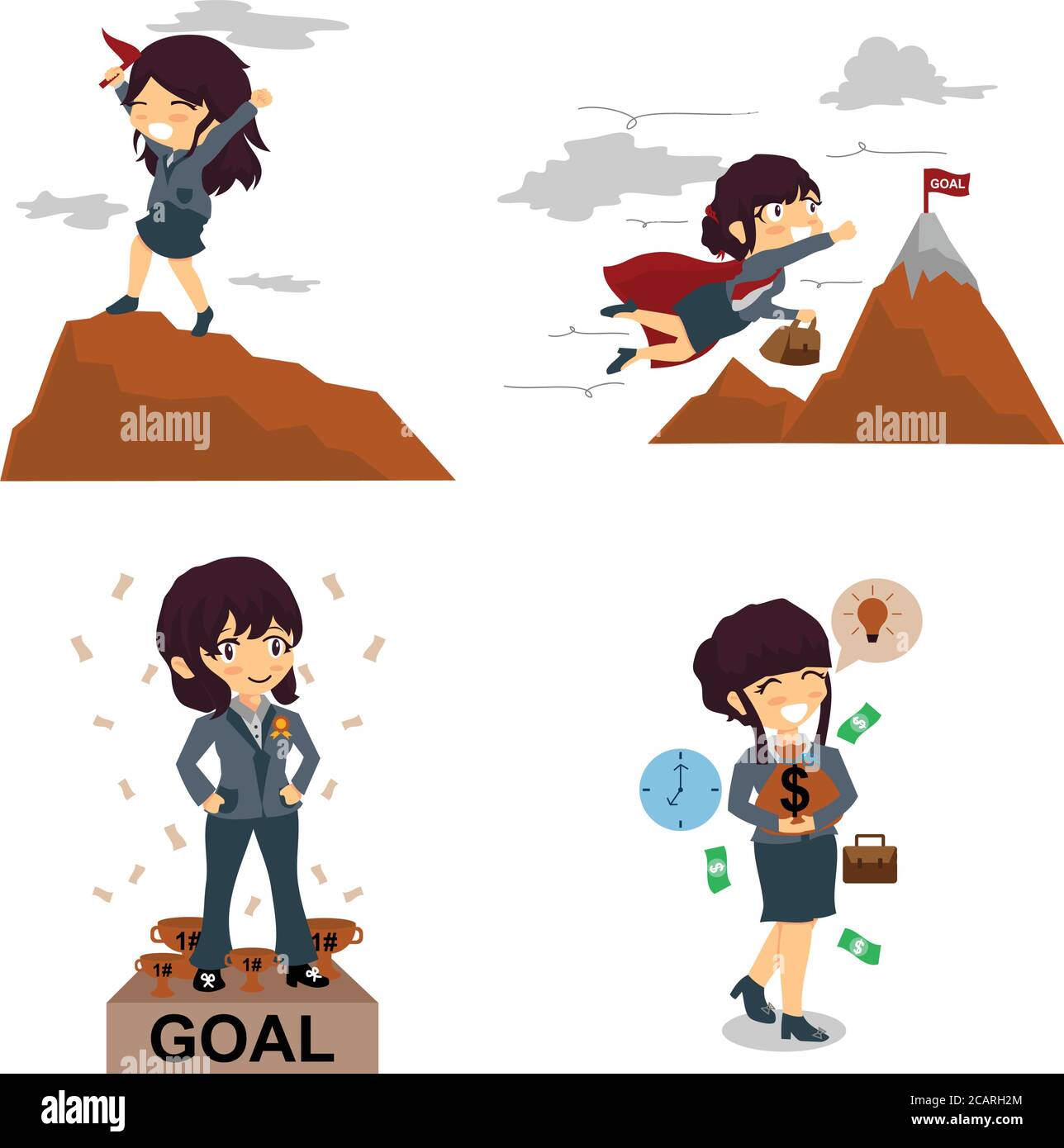 Business Woman Success Illustration Stock Vector Image & Art - Alamy