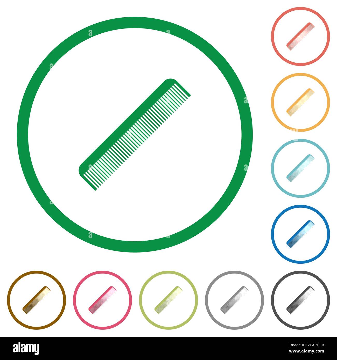 Simple comb flat color icons in round outlines on white background Stock Vector Image & Art - Alamy