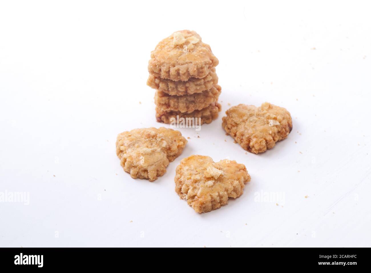 Indonesian snack Emping Melinjo Cookies isolated on white background ...