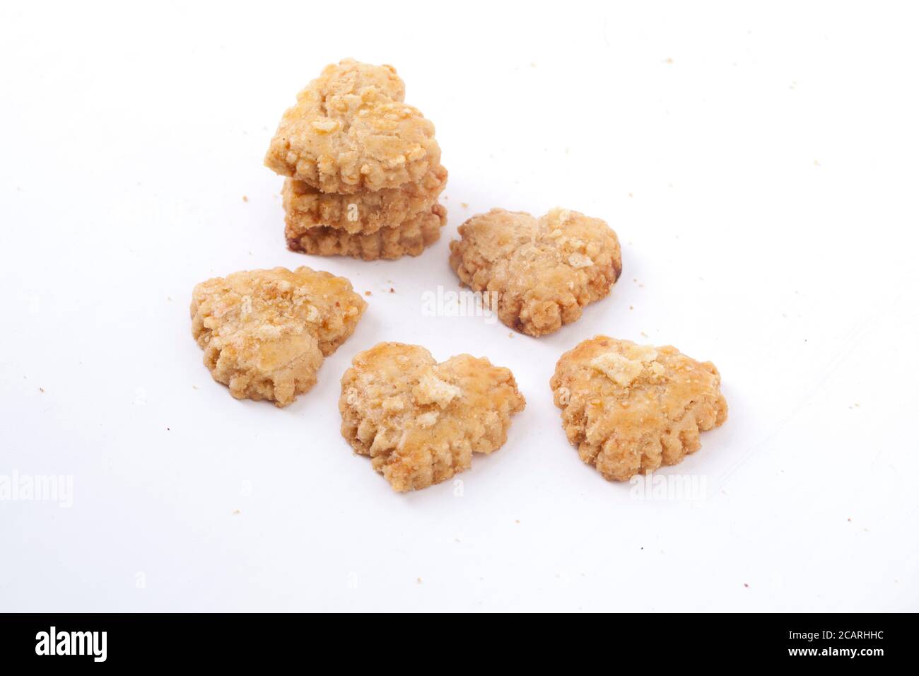 Indonesian snack Emping Melinjo Cookies isolated on white background ...