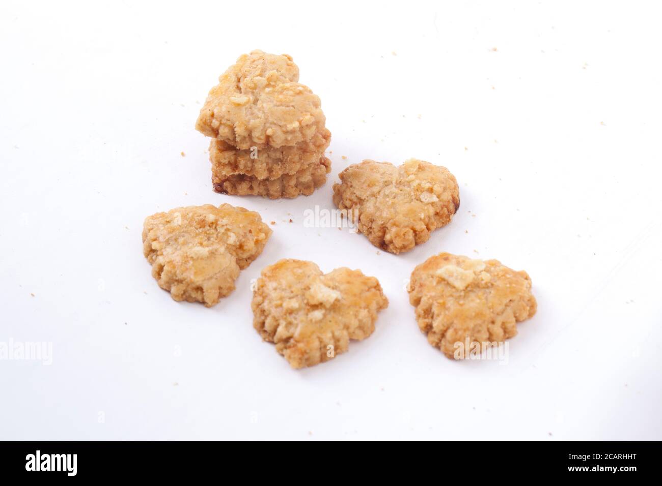 Indonesian snack Emping Melinjo Cookies isolated on white background ...