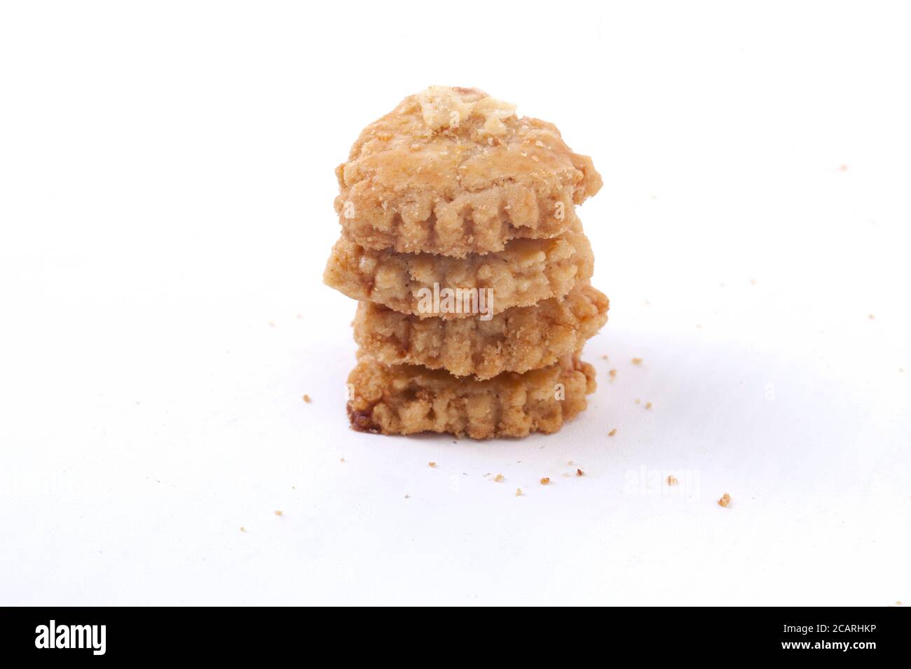 Indonesian snack Emping Melinjo Cookies isolated on white background ...