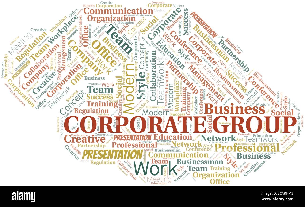 Corporate Group vector word cloud, made with the text only Stock Vector ...
