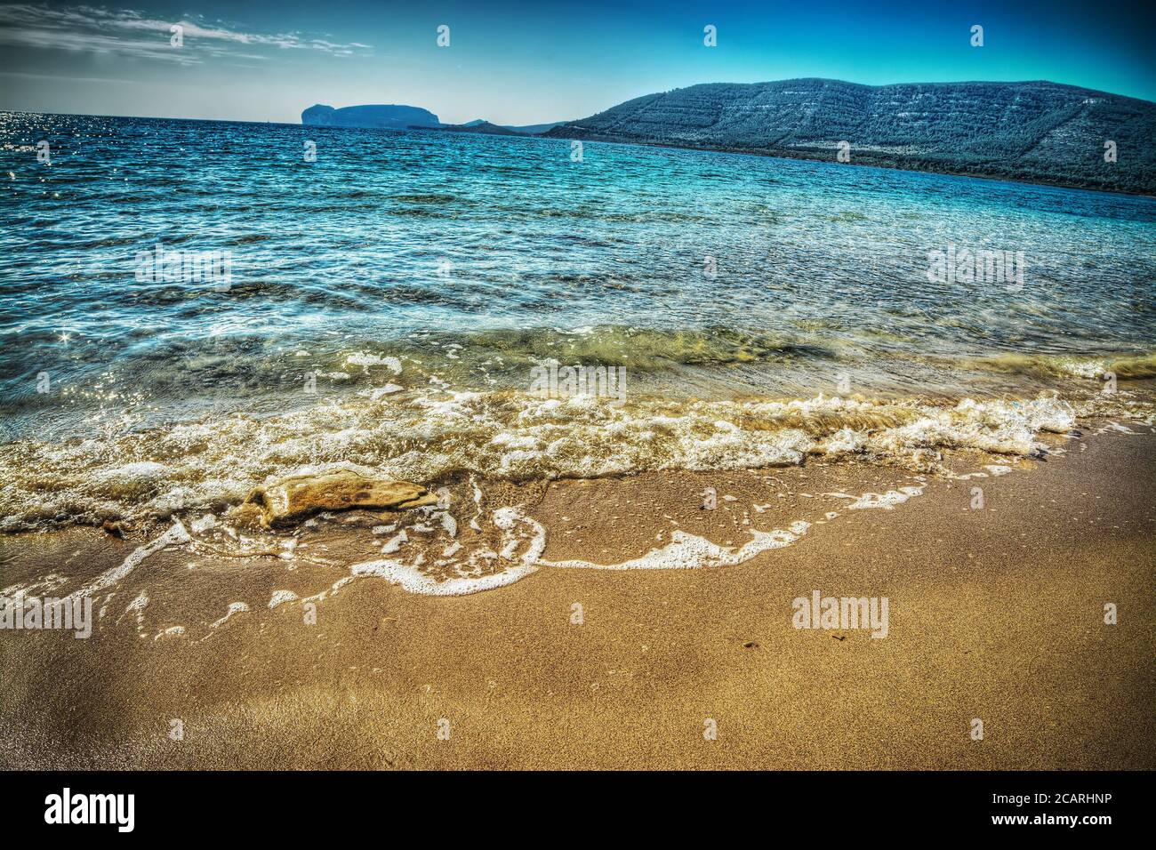 Mugoni shoreline in hdr tone mapping effect. Shot in Alghero, Italy ...