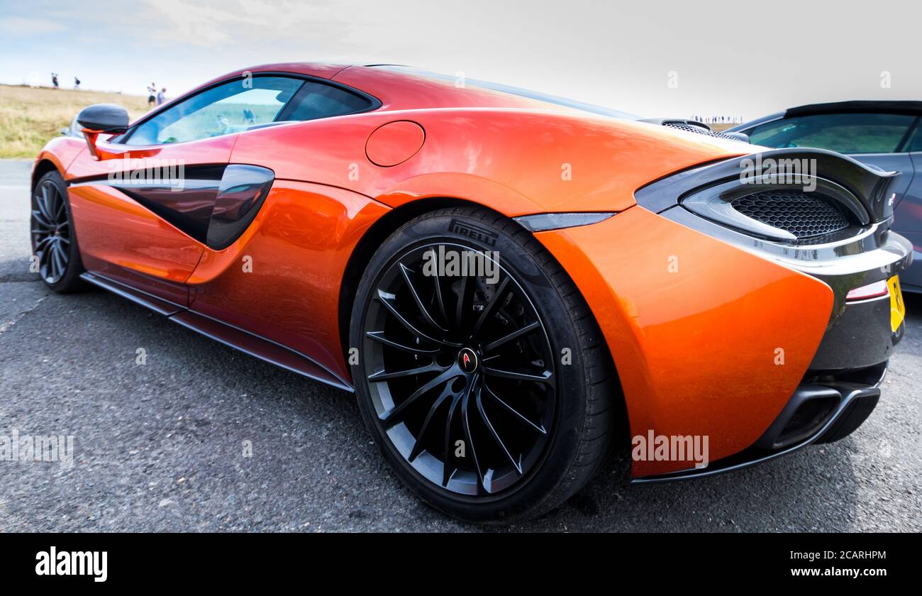 Super car owners meet on the South Downs to enjoy their vehicles Stock ...