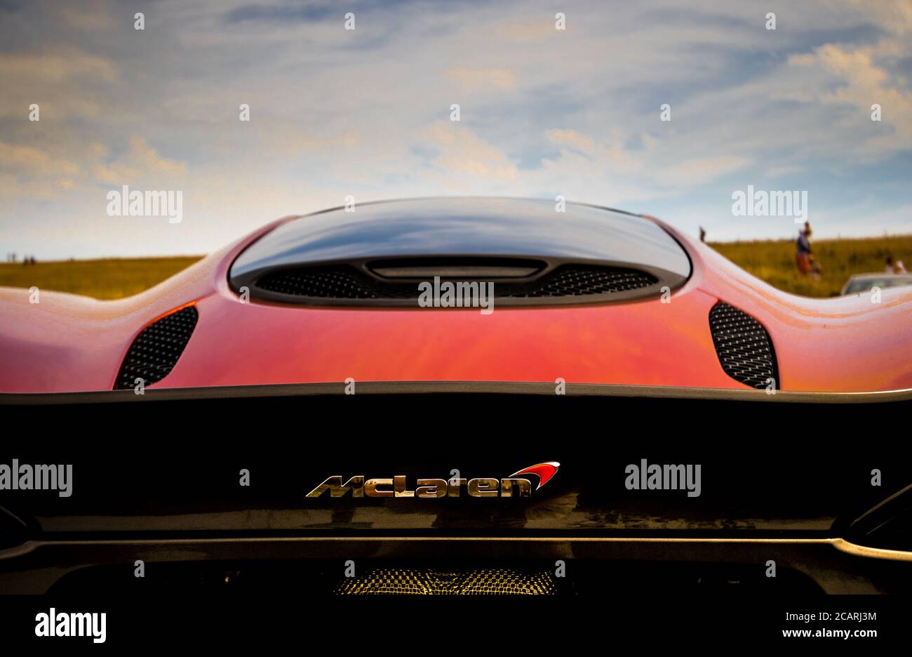 Super car owners meet on the South Downs to enjoy their vehicles Stock ...