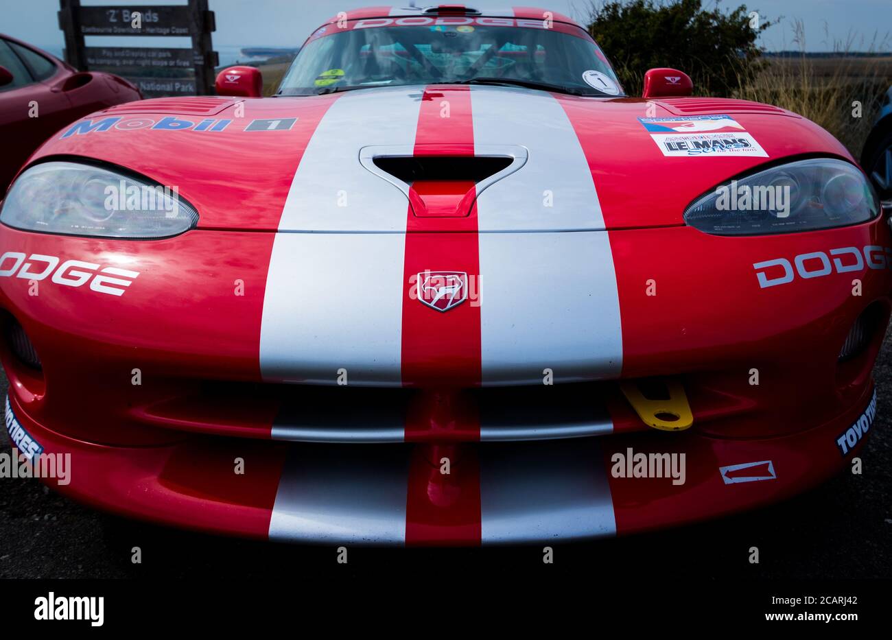 Super car owners meet on the South Downs to enjoy their vehicles Stock ...