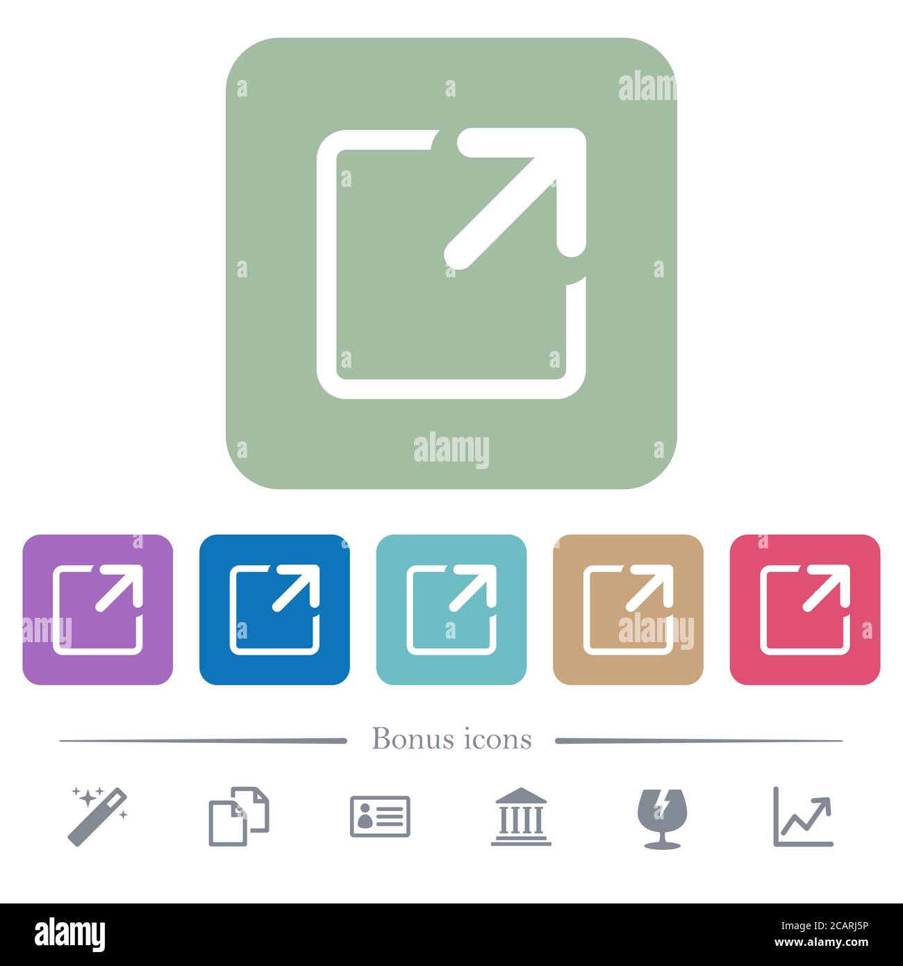 Maximize window white flat icons on color rounded square backgrounds. 6 ...