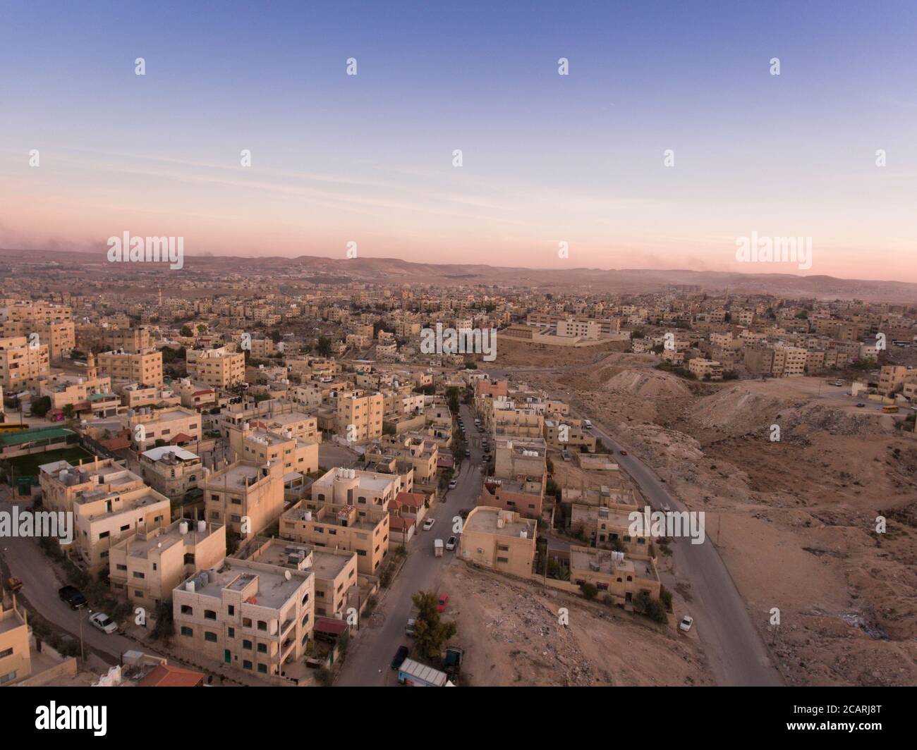 The sprawling city of Zarqa, Jordan is a separate municipality from the neighboring city of ...