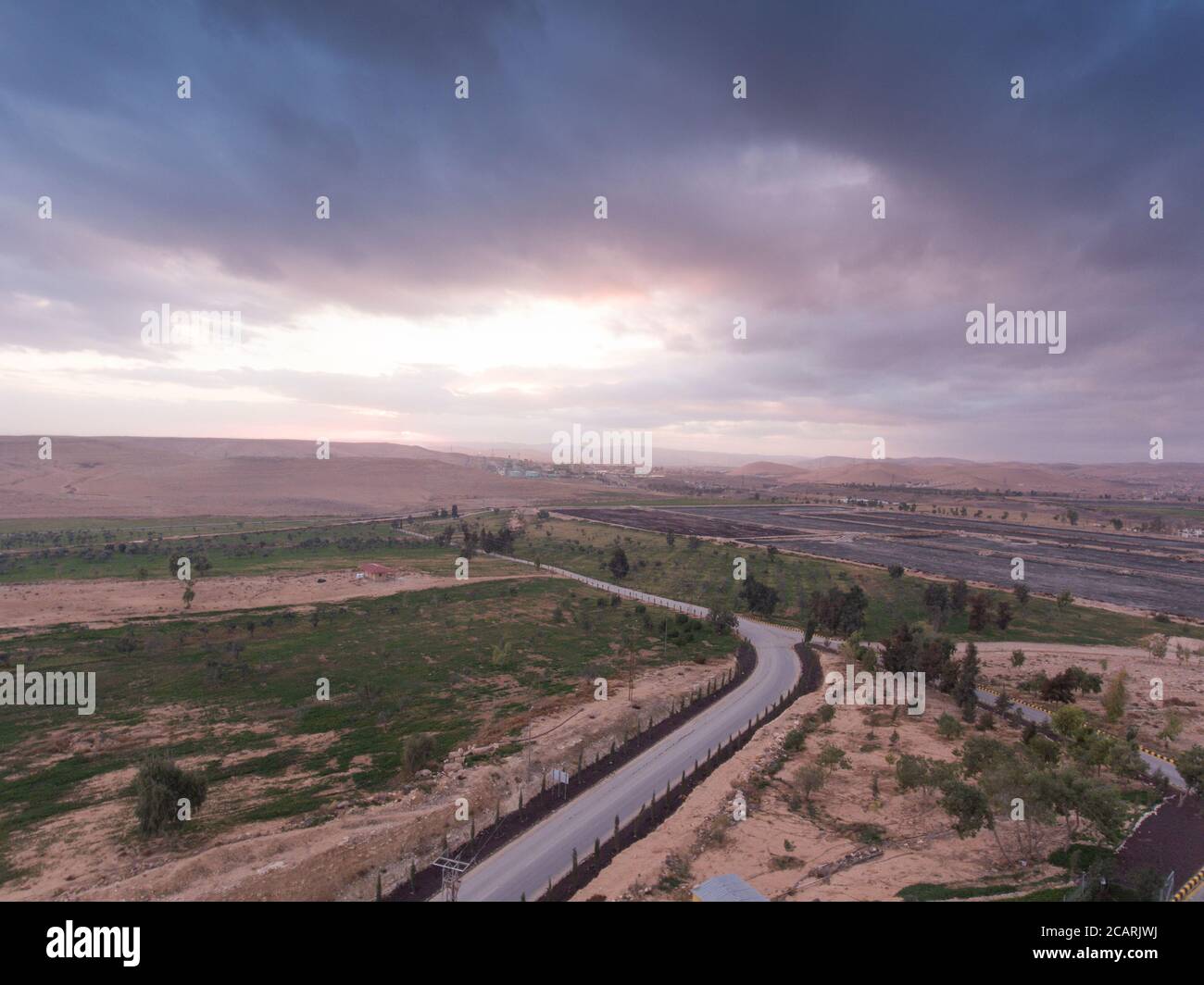 Sludge pits surrounding the As-Samra waste water treatment plant in ...