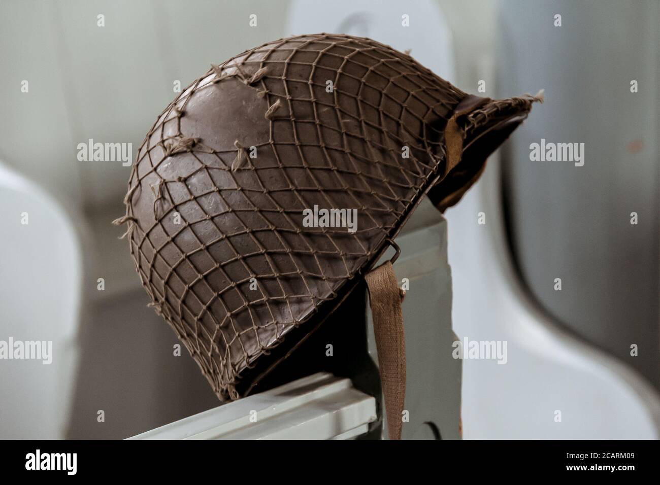 US Army helmet as used in world war two and the Korean war Stock Photo ...