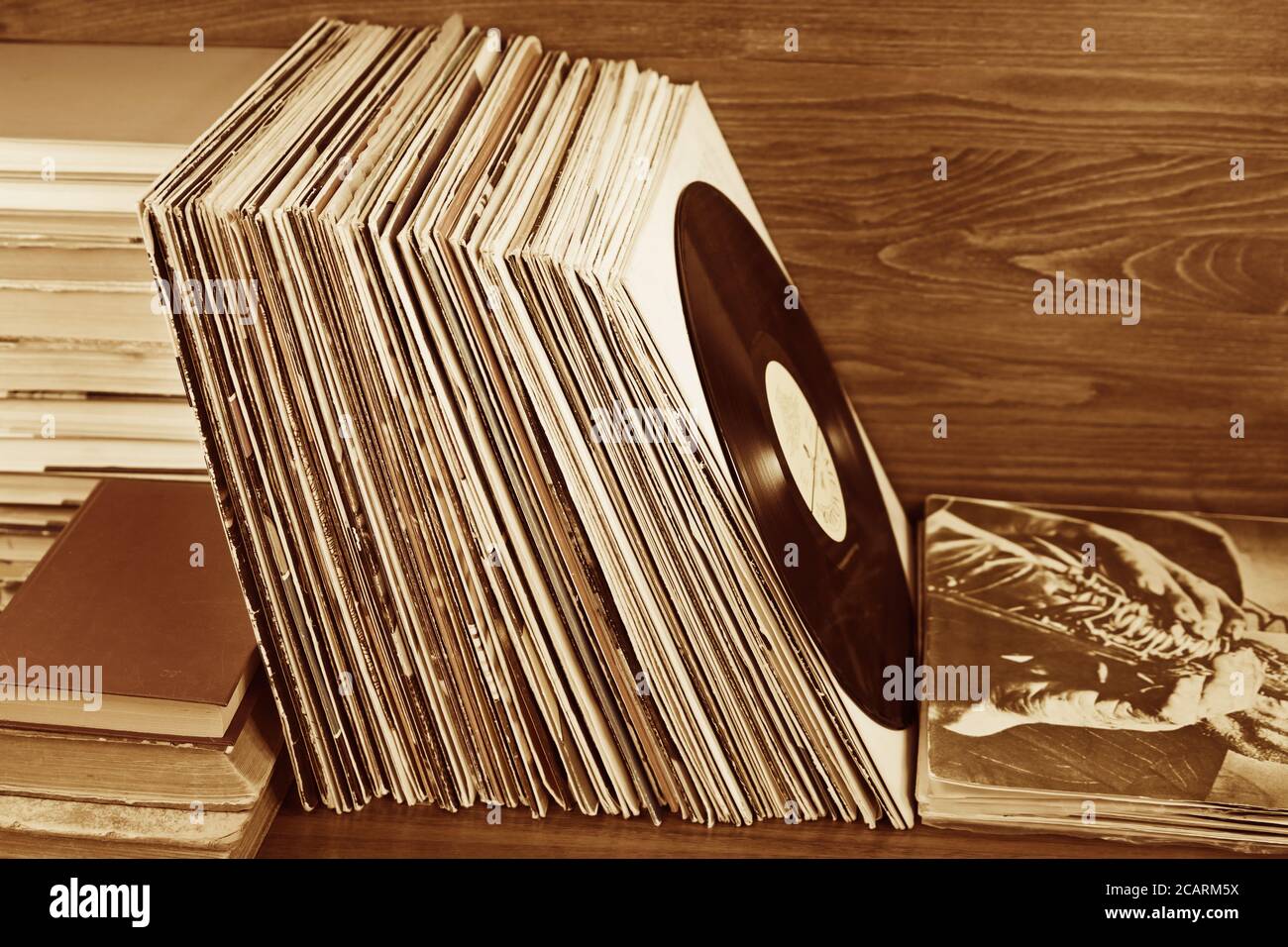 Collection of the vinyl musical albums Stock Photo - Alamy