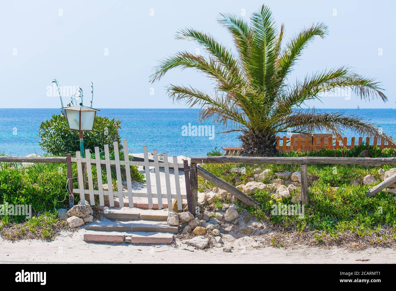 Entrance gate white sand beach hi-res stock photography and images - Alamy
