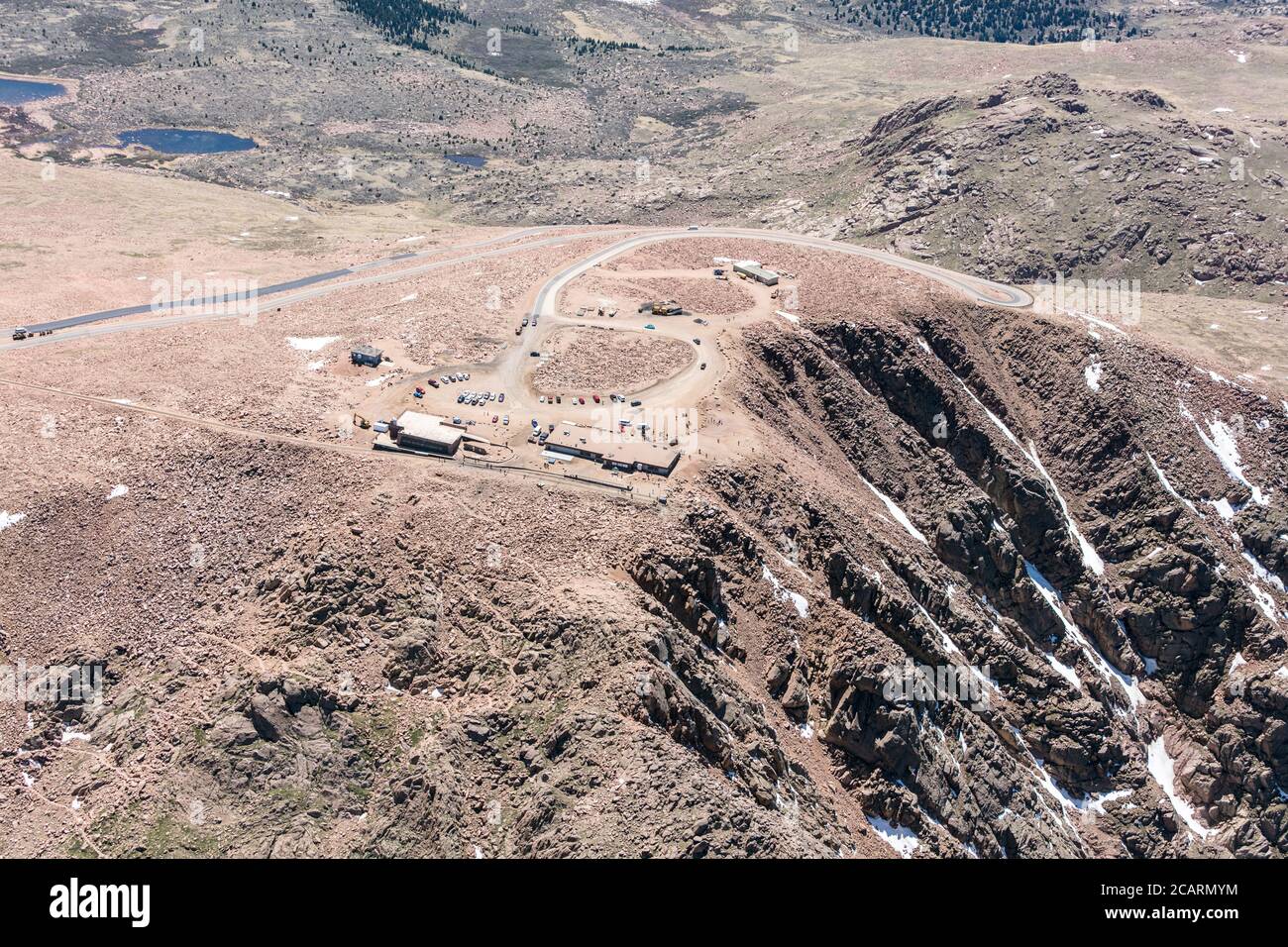 Aerial photo of Pikes Peak Summit, Colorado, USA Stock Photo - Alamy