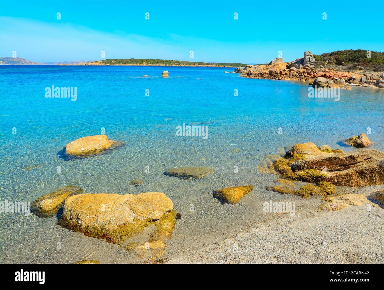 Conca Verde beach on a clear day, Sardinia Stock Photo - Alamy