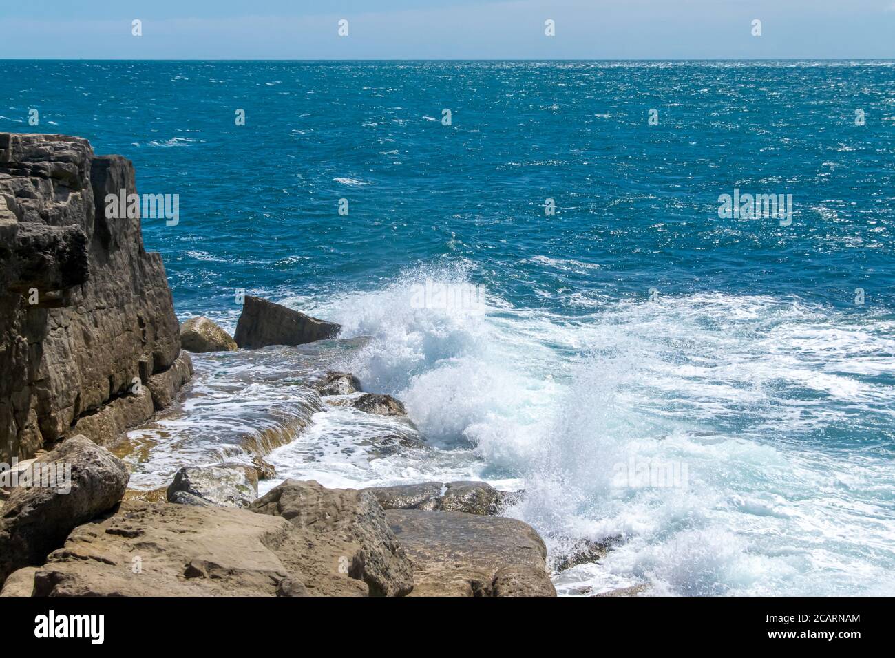 Coastal cliff path crashing waves hi-res stock photography and images ...