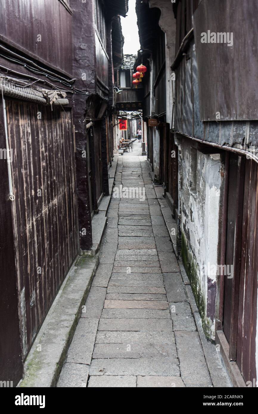 Narrow alley in Zhouzhuang, China Stock Photo - Alamy