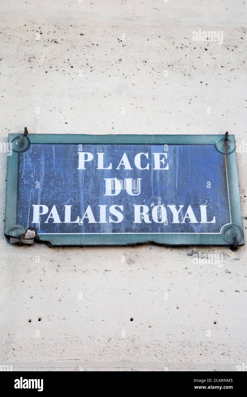 Place du Palais Royal Street Sign; Paris; France Stock Photo - Alamy