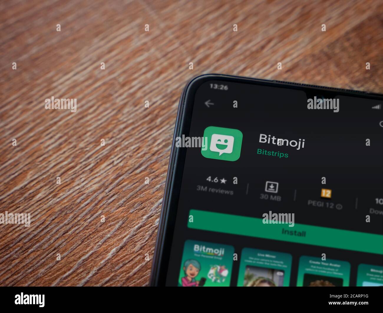 Lod, Israel - July 8, 2020: Botmoji app play store page on the display ...