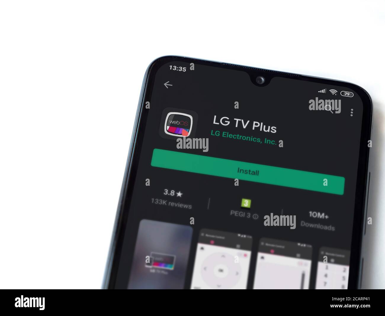 Lod, Israel - July 8, 2020: LG TV Plus app play store page on the ...