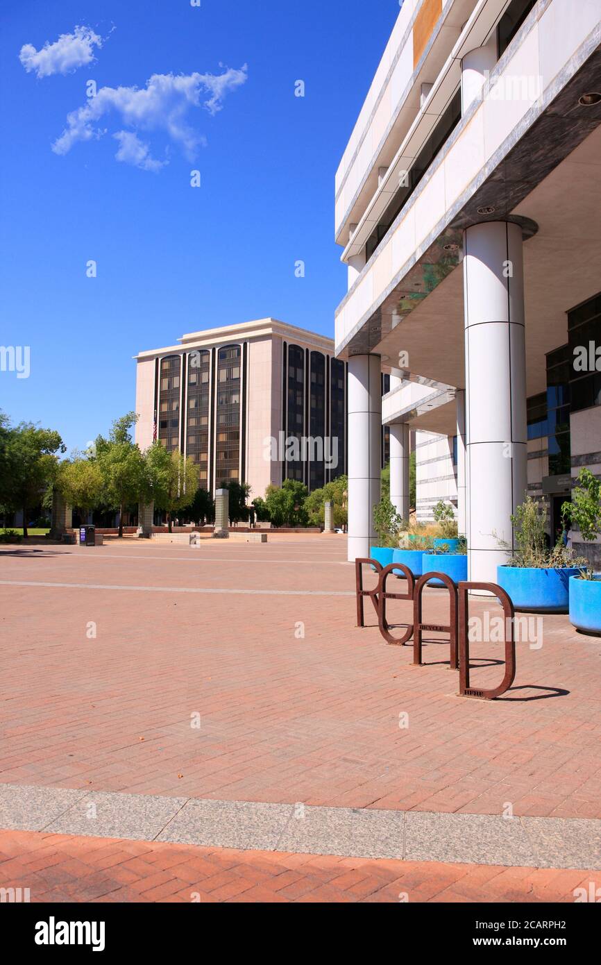 READ metal letters outside the Joel D. Valdez Public Library building ...