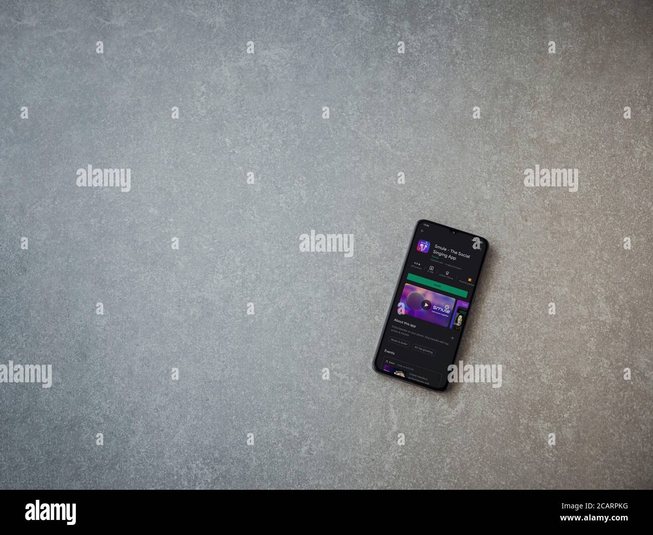 Lod, Israel - July 8, 2020: Smule app play store page on the display of ...