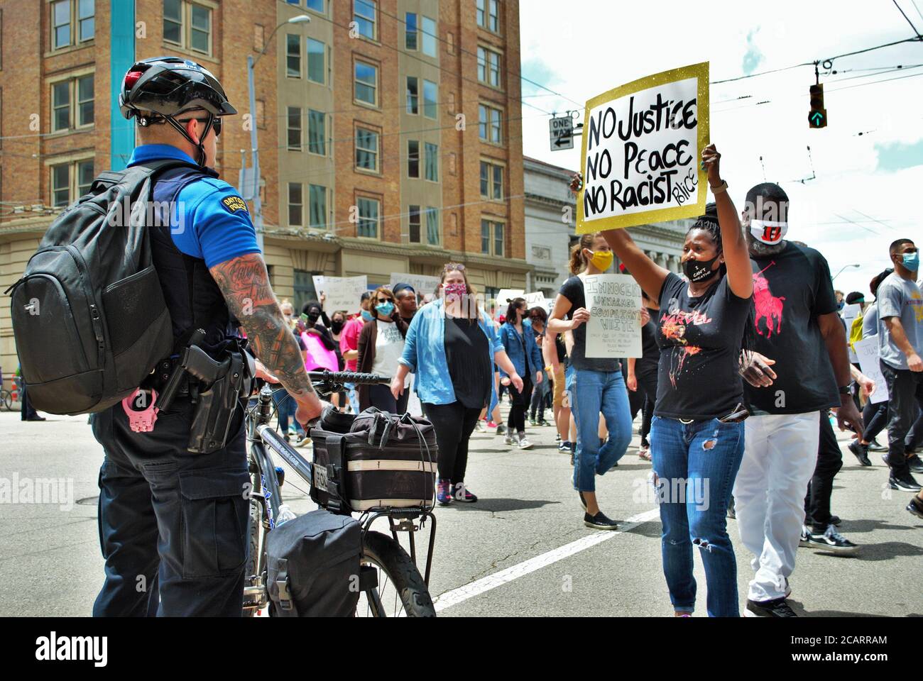 Dayton, Ohio United States 05/30/2020 police and SWAT officers ...