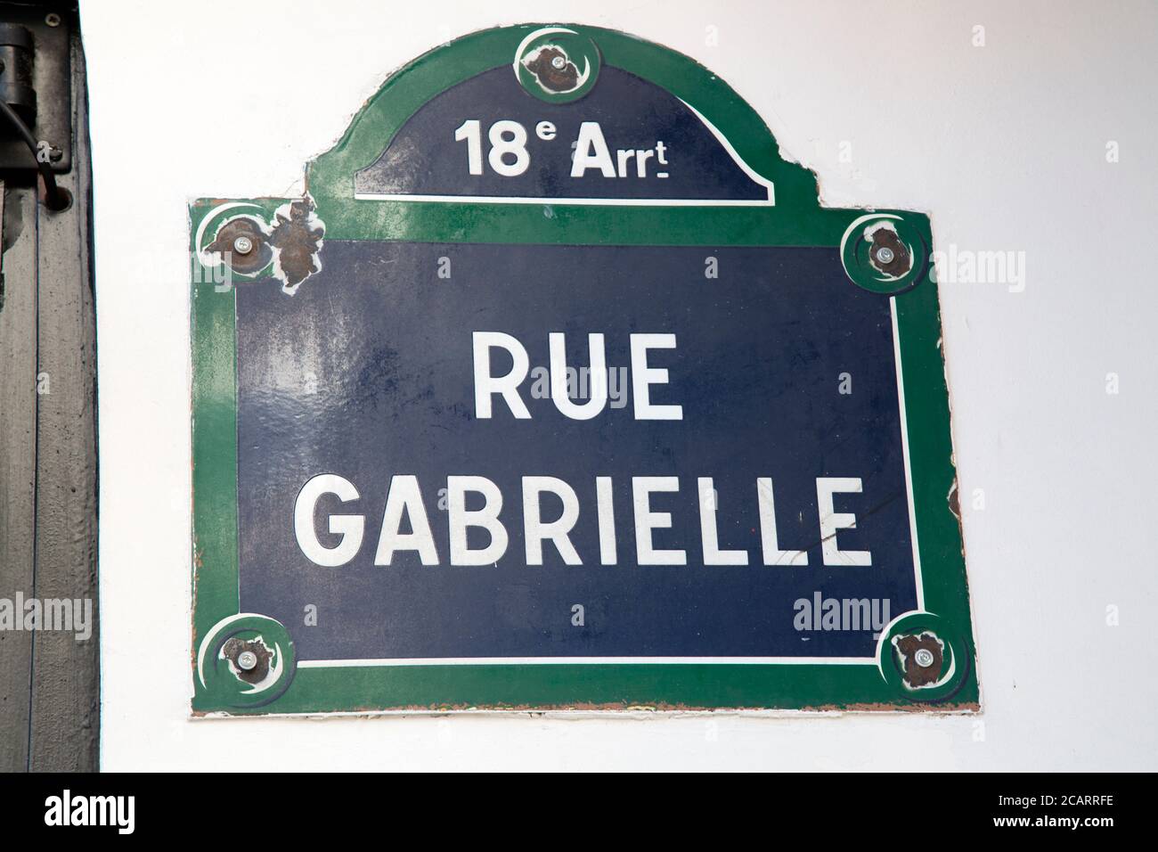 Gabrielle Street Sign; Paris; France Stock Photo - Alamy
