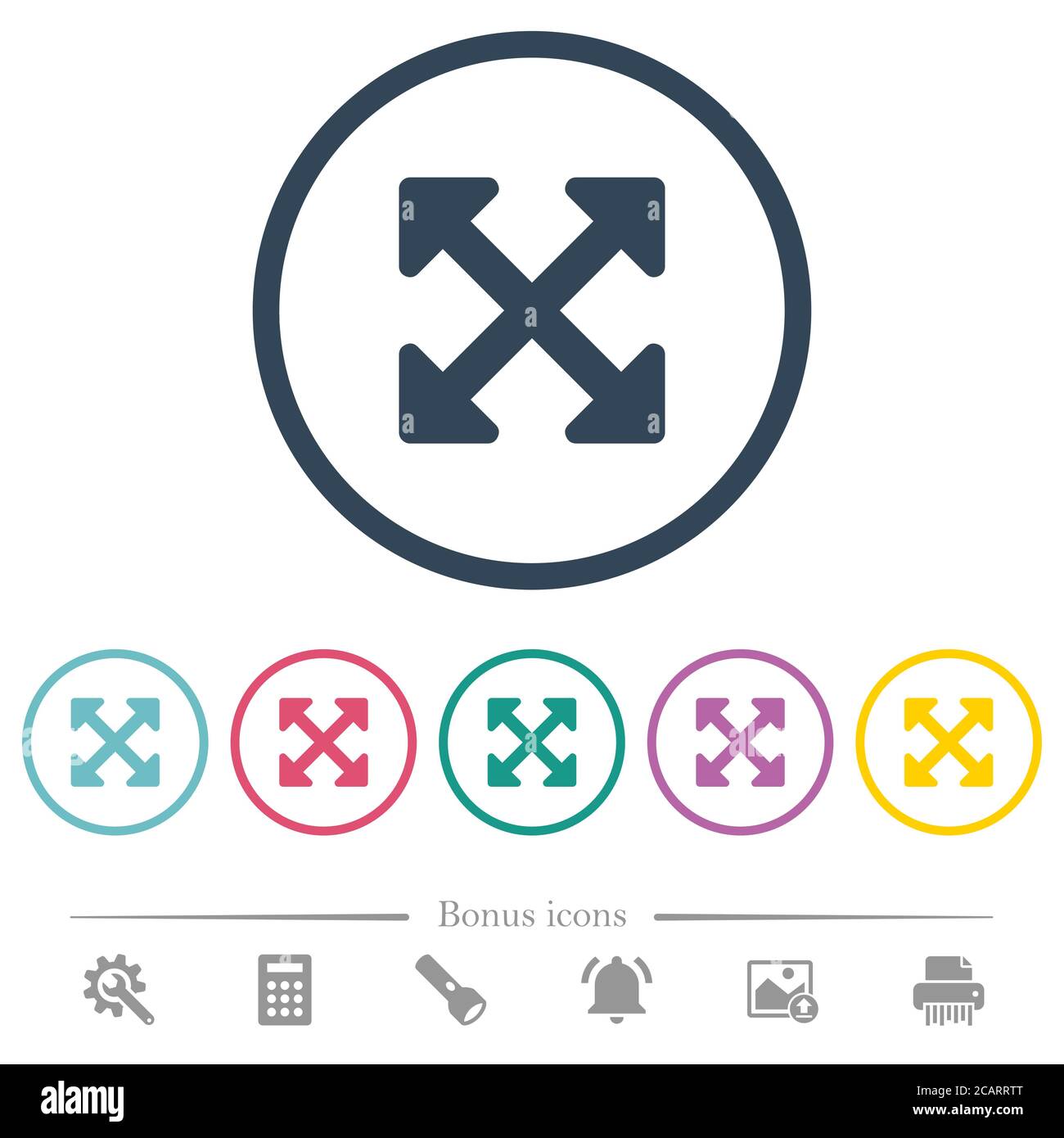 Resize full alt flat color icons in round outlines. 6 bonus icons ...