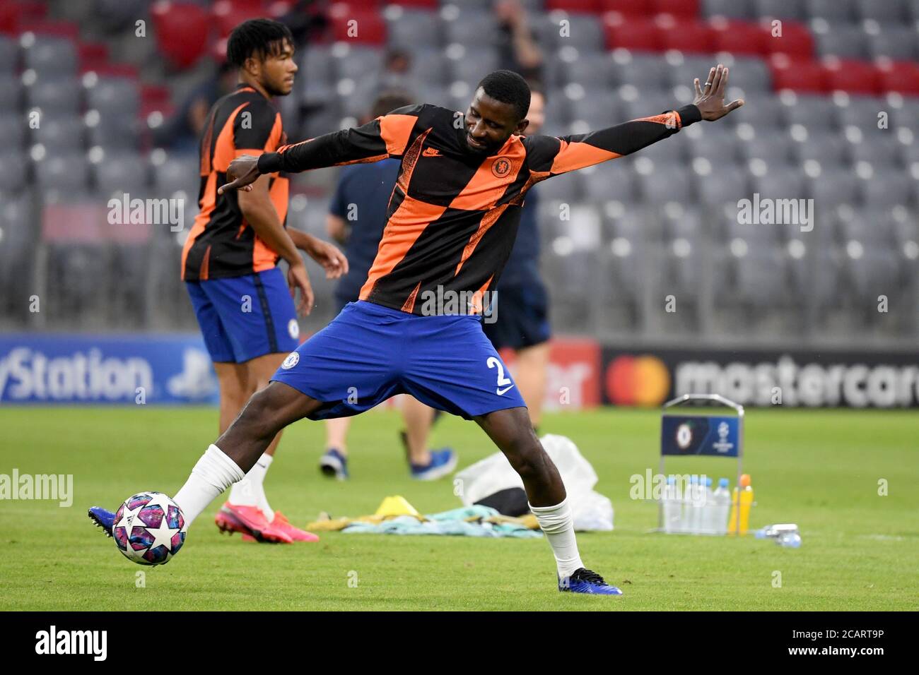 Chelsea's Antonio Rudiger warms up before the UEFA Europa League ...