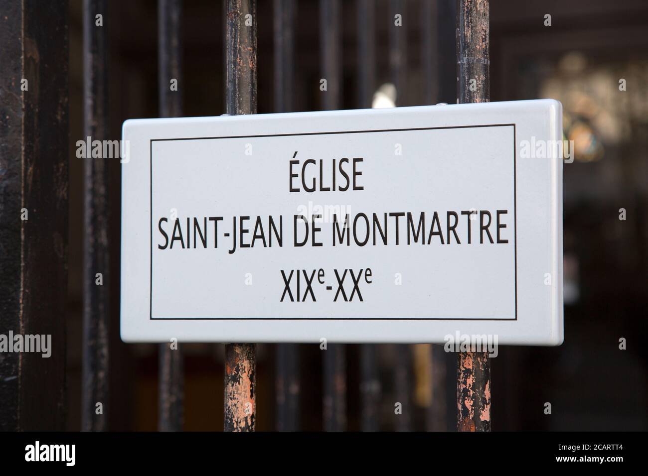 Saint Jean Church Sign, Montmartre; Paris; France Stock Photo - Alamy