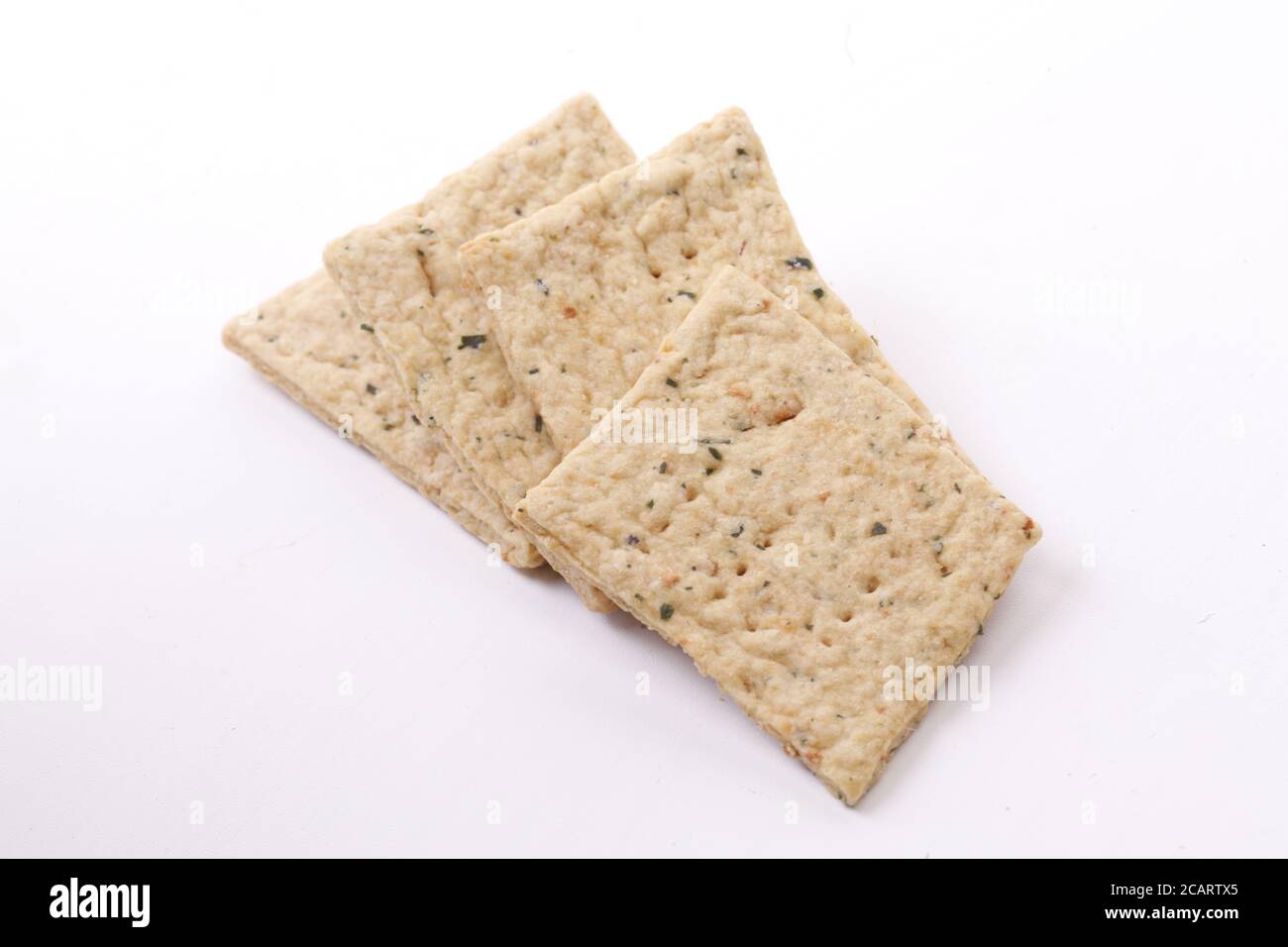 Dry thin lemon leaves crackers. Tasty crispy crackers isolated on white ...