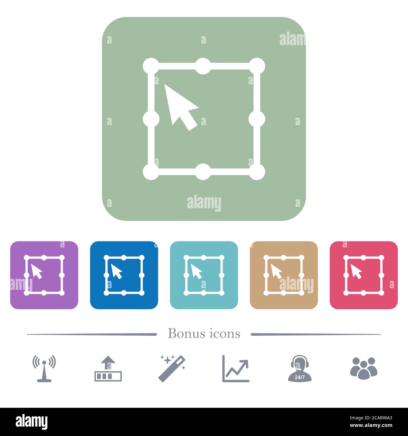 Free transform object white flat icons on color rounded square ...