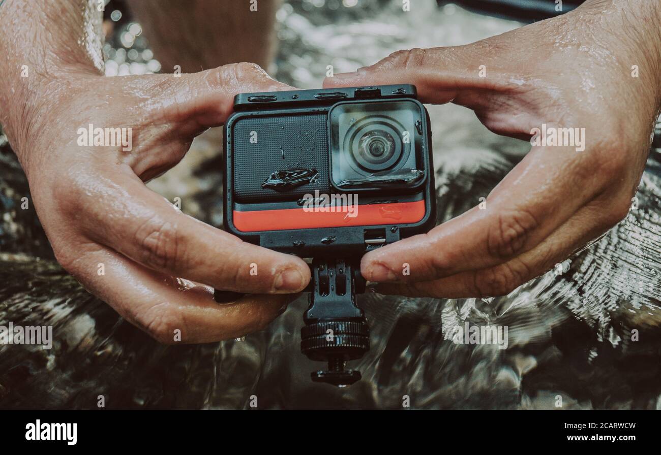 Holding gopro hi-res stock photography and images - Alamy