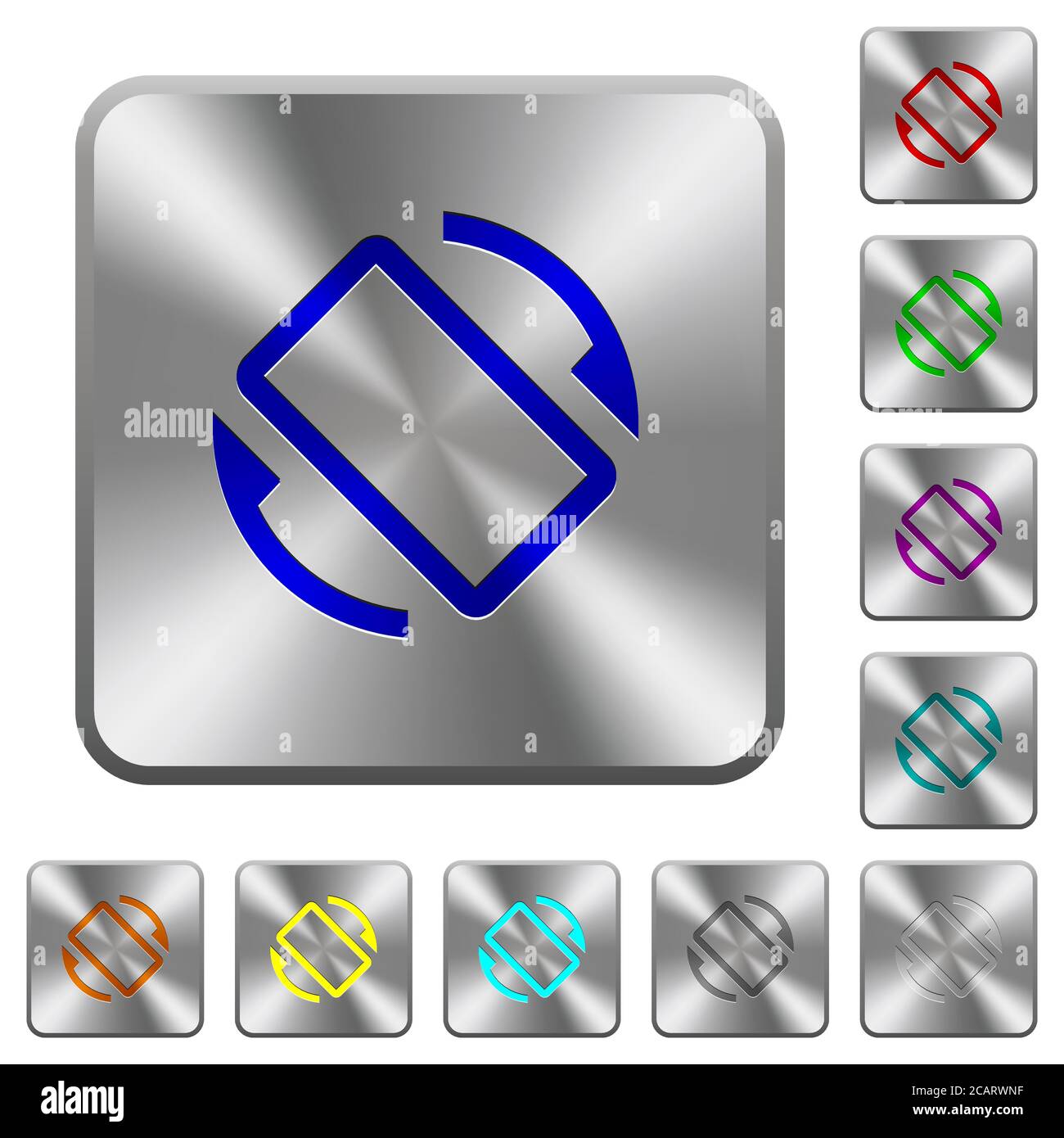 Mobile screen automatic rotation engraved icons on rounded square ...