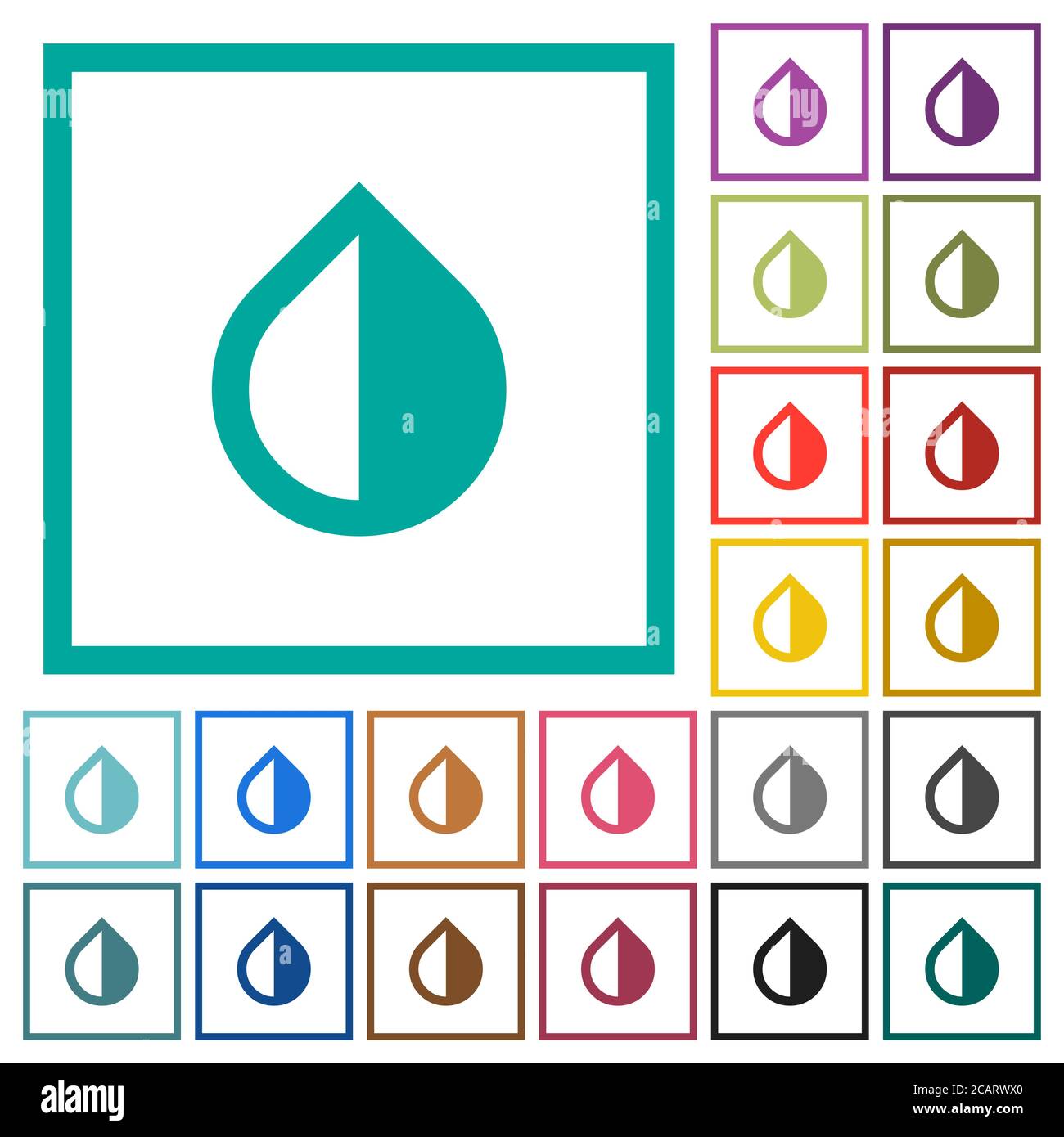 Invert colors flat color icons with quadrant frames on white background ...