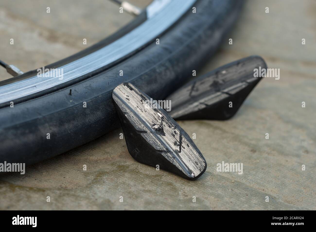 Dangerously worn brake blocks pads resulting on metal on metal friction ...