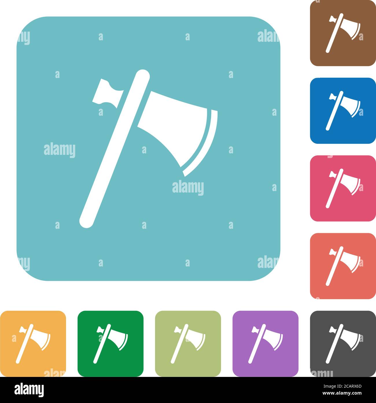 Single tomahawk white flat icons on color rounded square backgrounds Stock Vector Image & Art ...